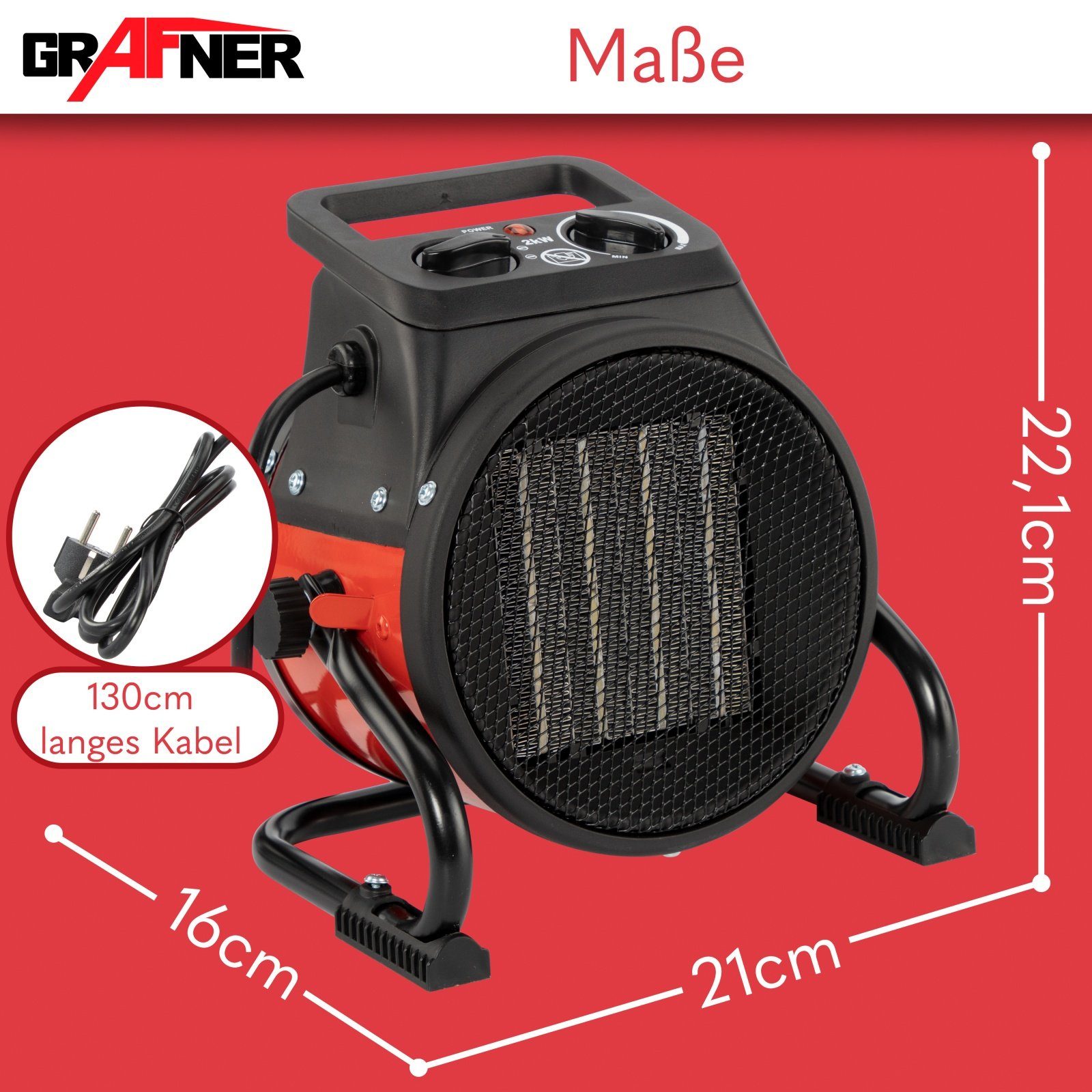 Grafner Heizgerät Heizgerät Elektroheizer Heizlüfter Heizstrahler ...
