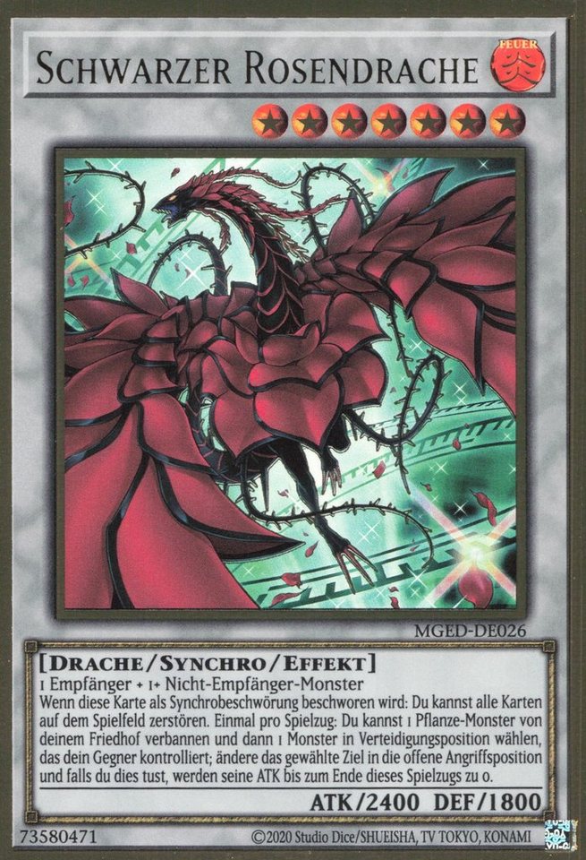 Recollectibles Sammelkarte Yugioh Schwarzer Rosendrache V 2 Yu Gi Oh