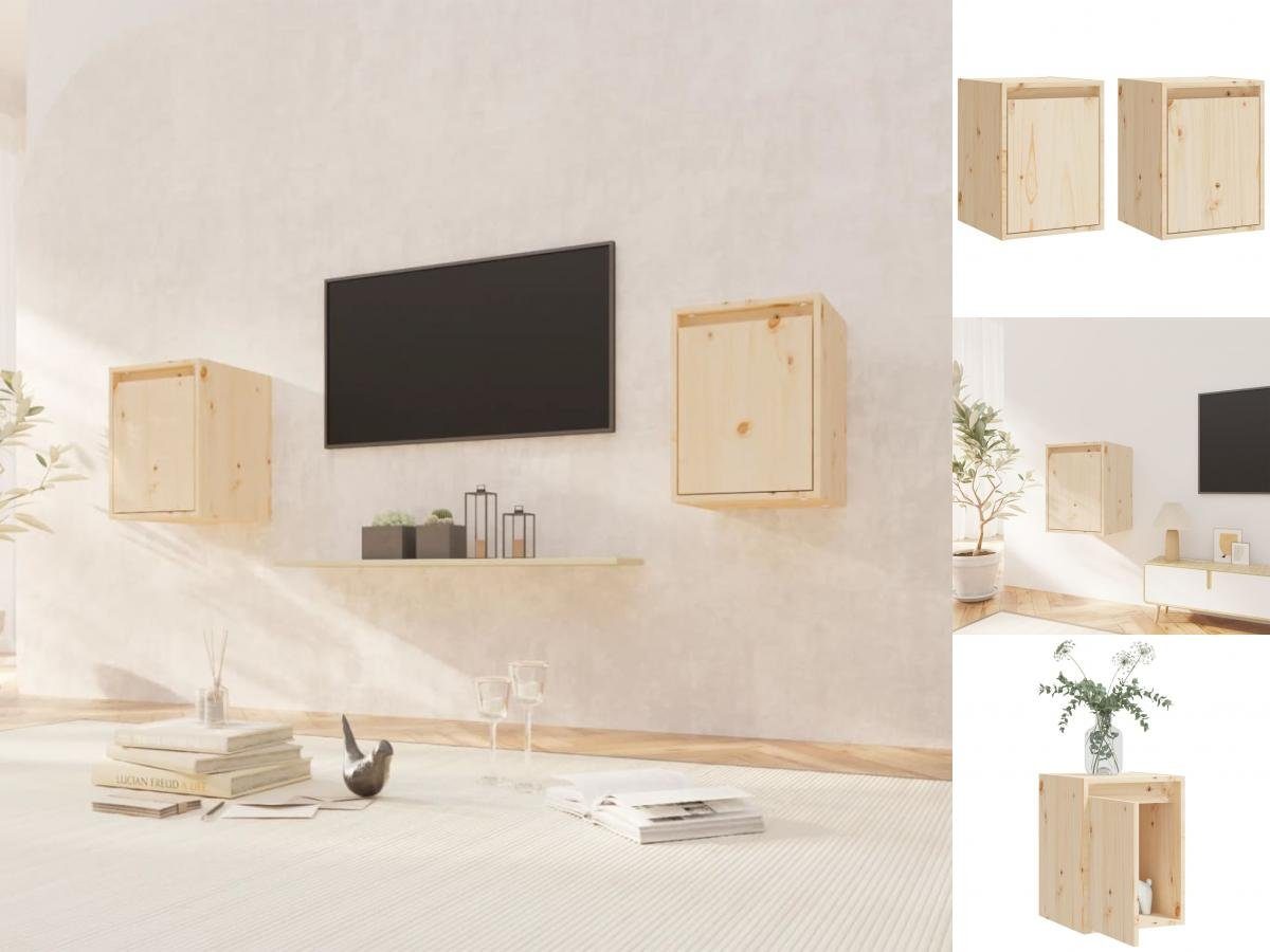 Vidaxl Regal Wandschränke 2 Stk 30x30x40 Cm Massivholz Kiefer