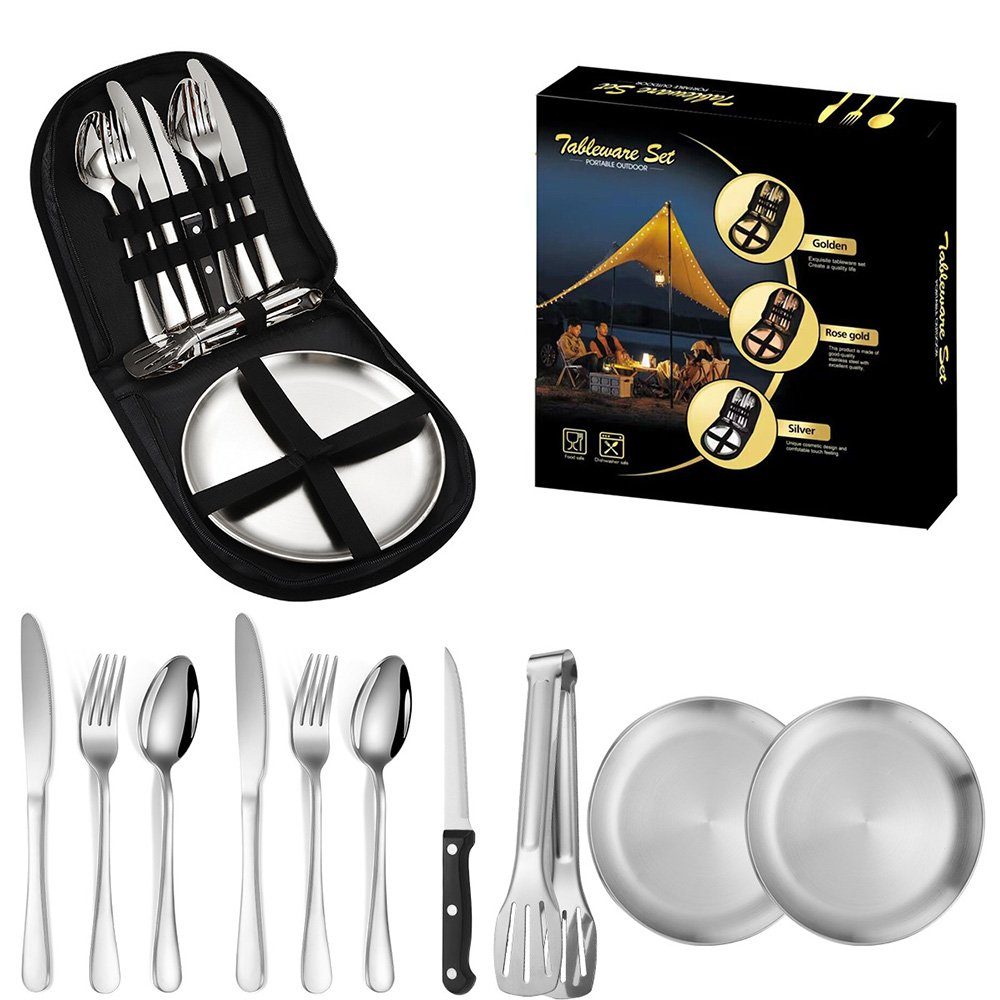 Nuodwell Besteck Set Campingbesteck Set Outdoor Besteck Reisebesteck