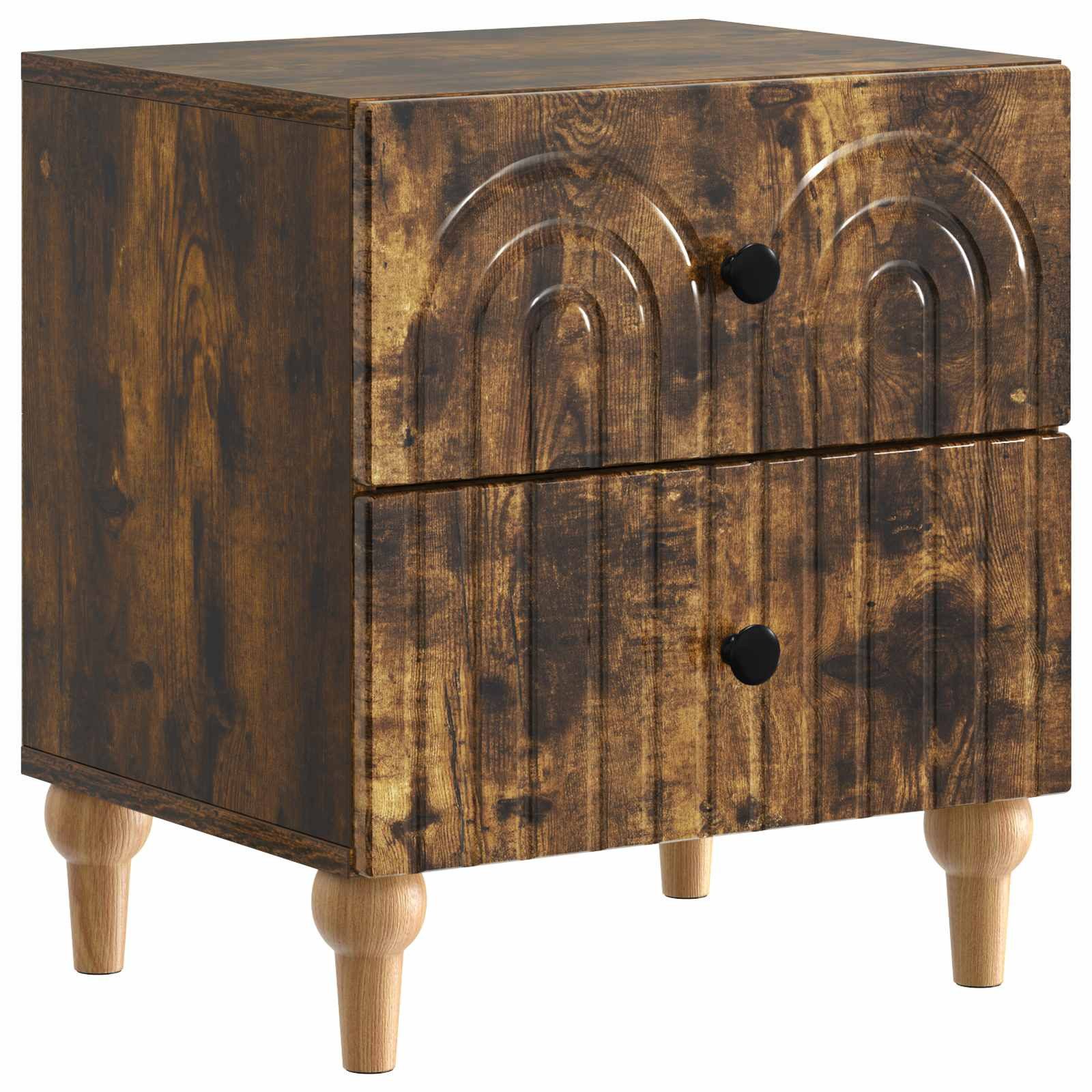 vidaXL Nachttisch Nachttisch Geräucherte Eiche 43 x 34,5 x 50 cm ...
