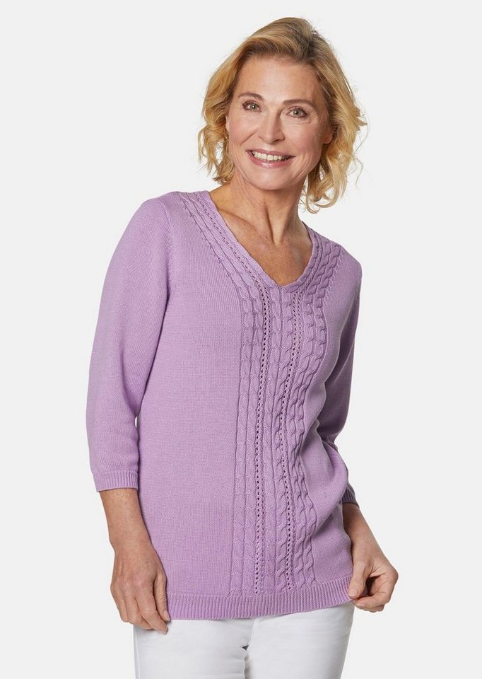 Goldner Strickpullover Kurzgröße Dekoratives Zopfmuster