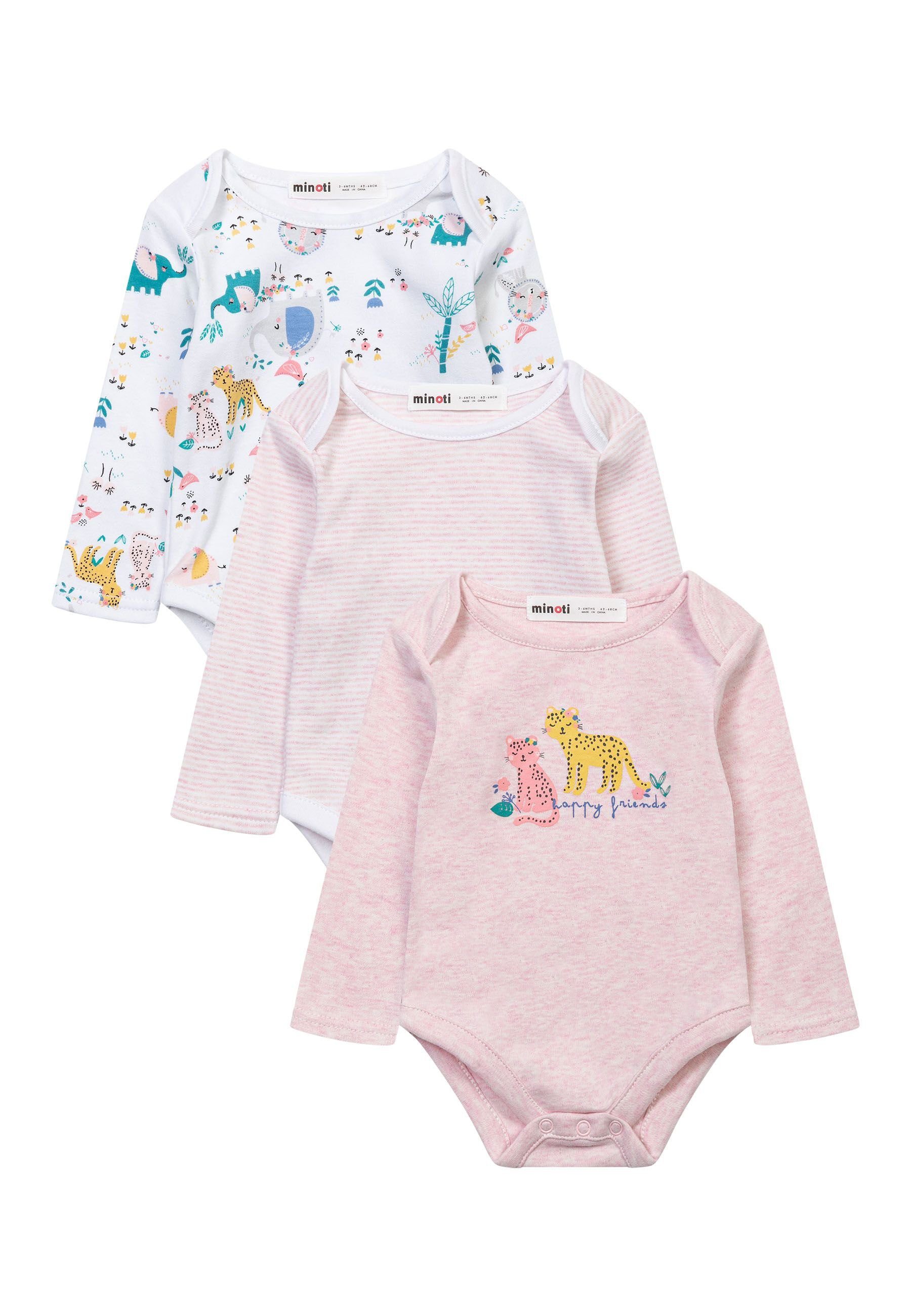 Minoti Langarmbody 3er Pack Langarm Bodysuits 0 12m Minoti