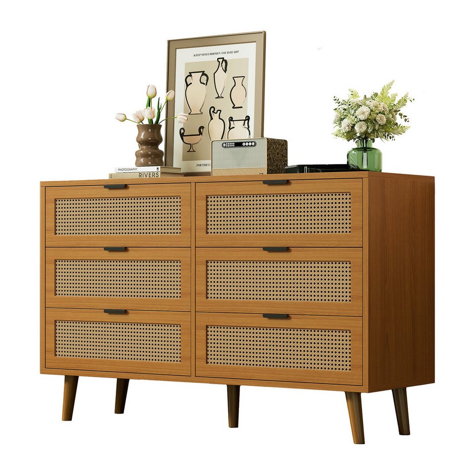 Rutaqian Kommode Kommode Mit 6 Schubladen Sideboard Schubladenschrank
