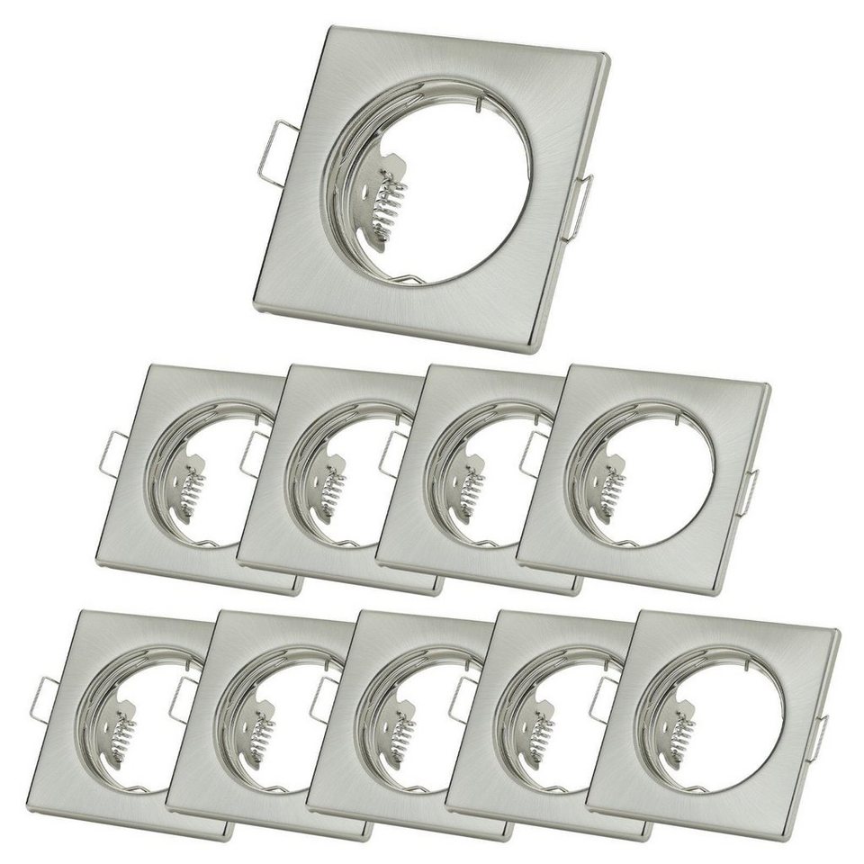 Sweet Led Deckenspot Spot Eckig Chrom Gebürstet Gu10 10 Stück