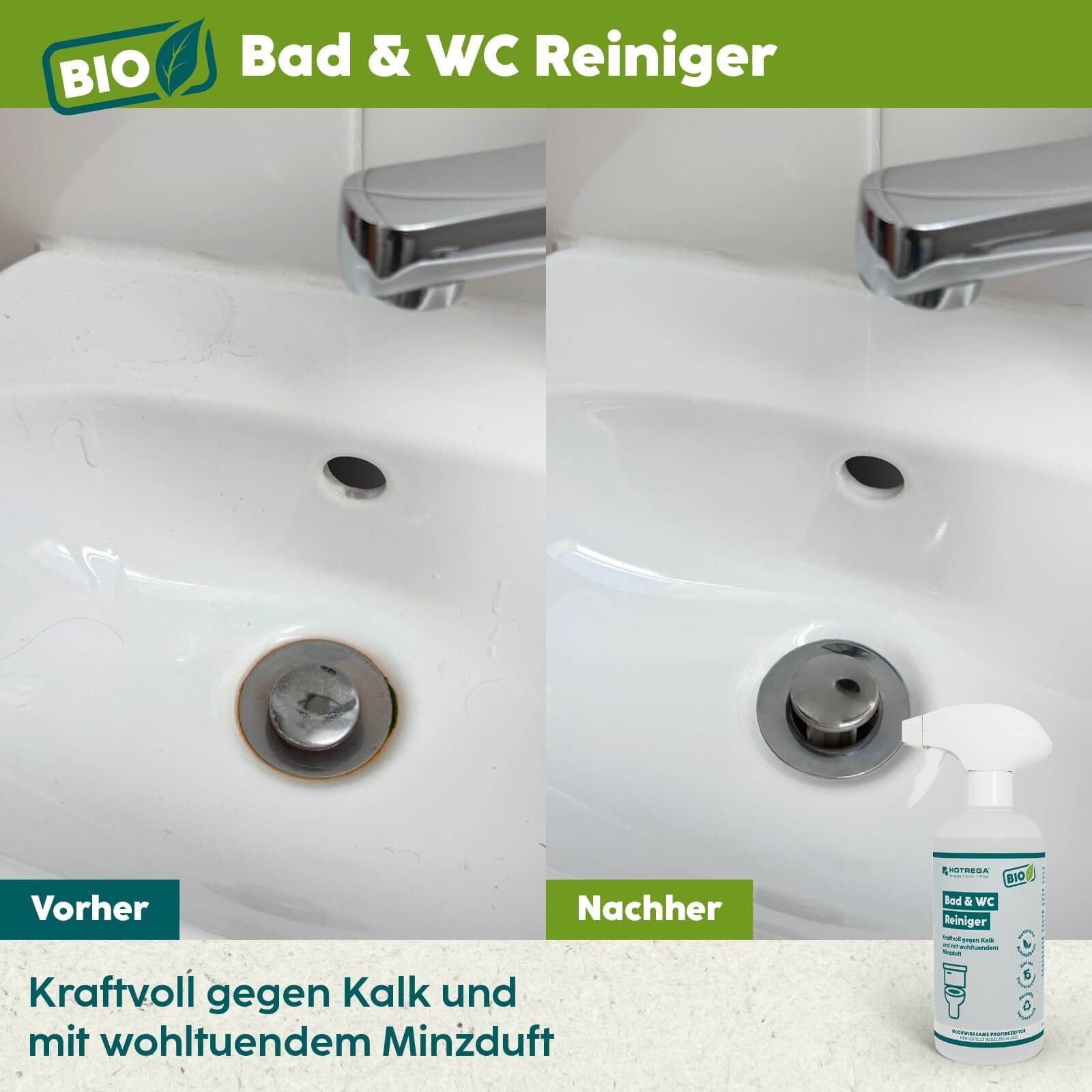 HOTREGA® Reinigungs-Set BIO Bad & WC Reiniger 500 ml und BIO ...
