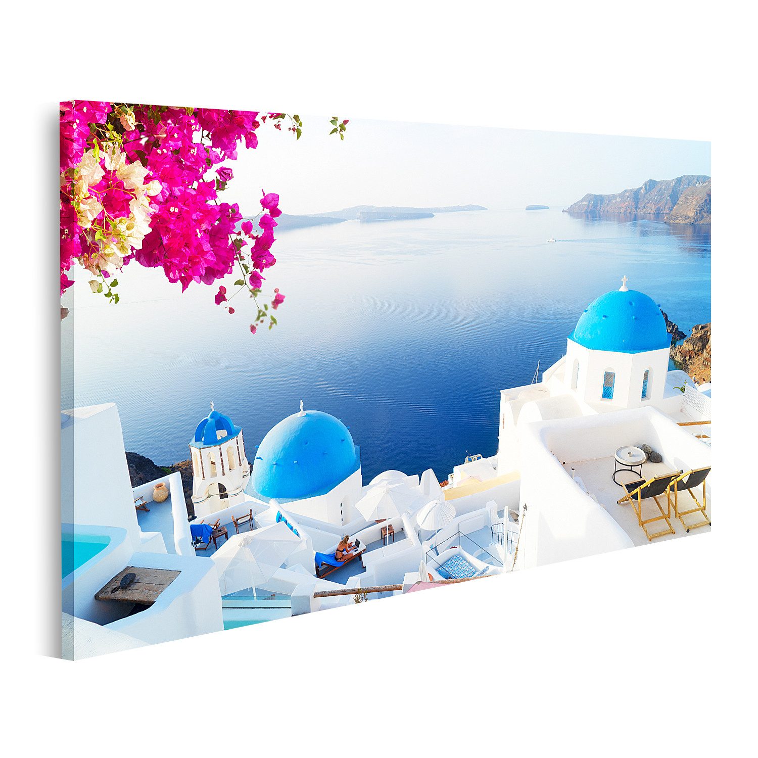 islandburner Leinwandbild Weiße Glockentürme auf der Insel Santorin Griechenland Bilder