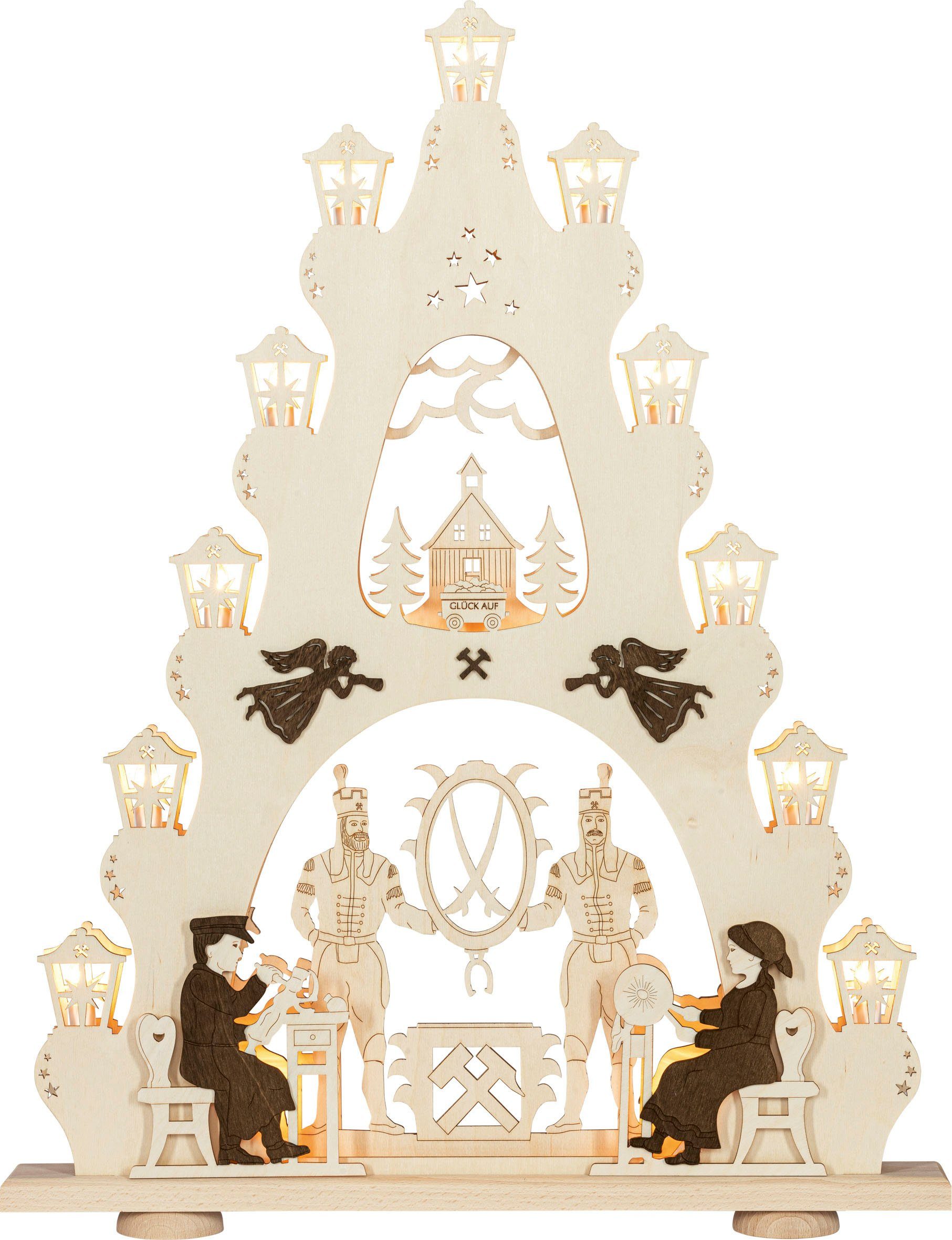 Weigla LED Schwibbogen Lichterspitze Erzgebirge, 15-flammig, Höhe ca. 67 cm (1-tlg), Holzkunst ...