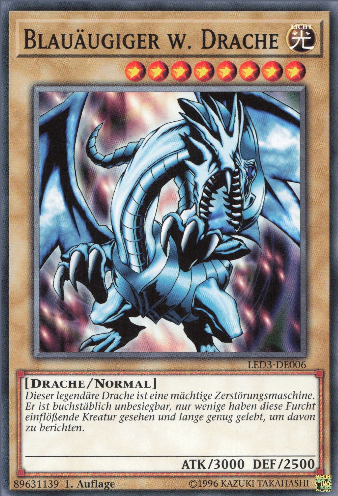 Recollectibles Sammelkarte Yugioh Karte Blauäugiger W Drache Deutsch