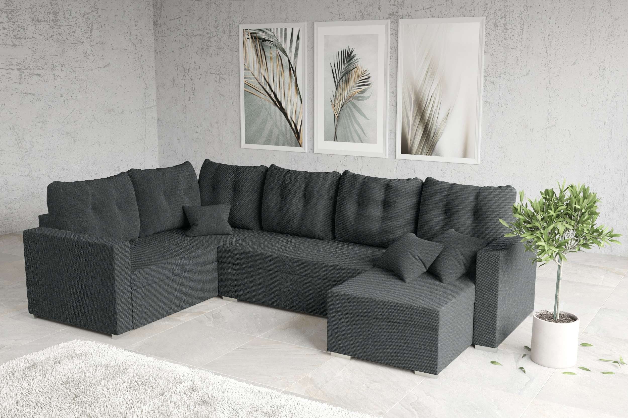 Stylefy Wohnlandschaft Diego U Form Sofa Mit Bettfunktion Und