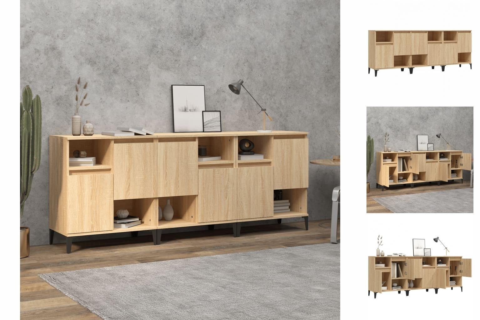Vidaxl Sideboard Sideboards 3 Stk Sonoma Eiche 60x35x70 Cm Spanplatte