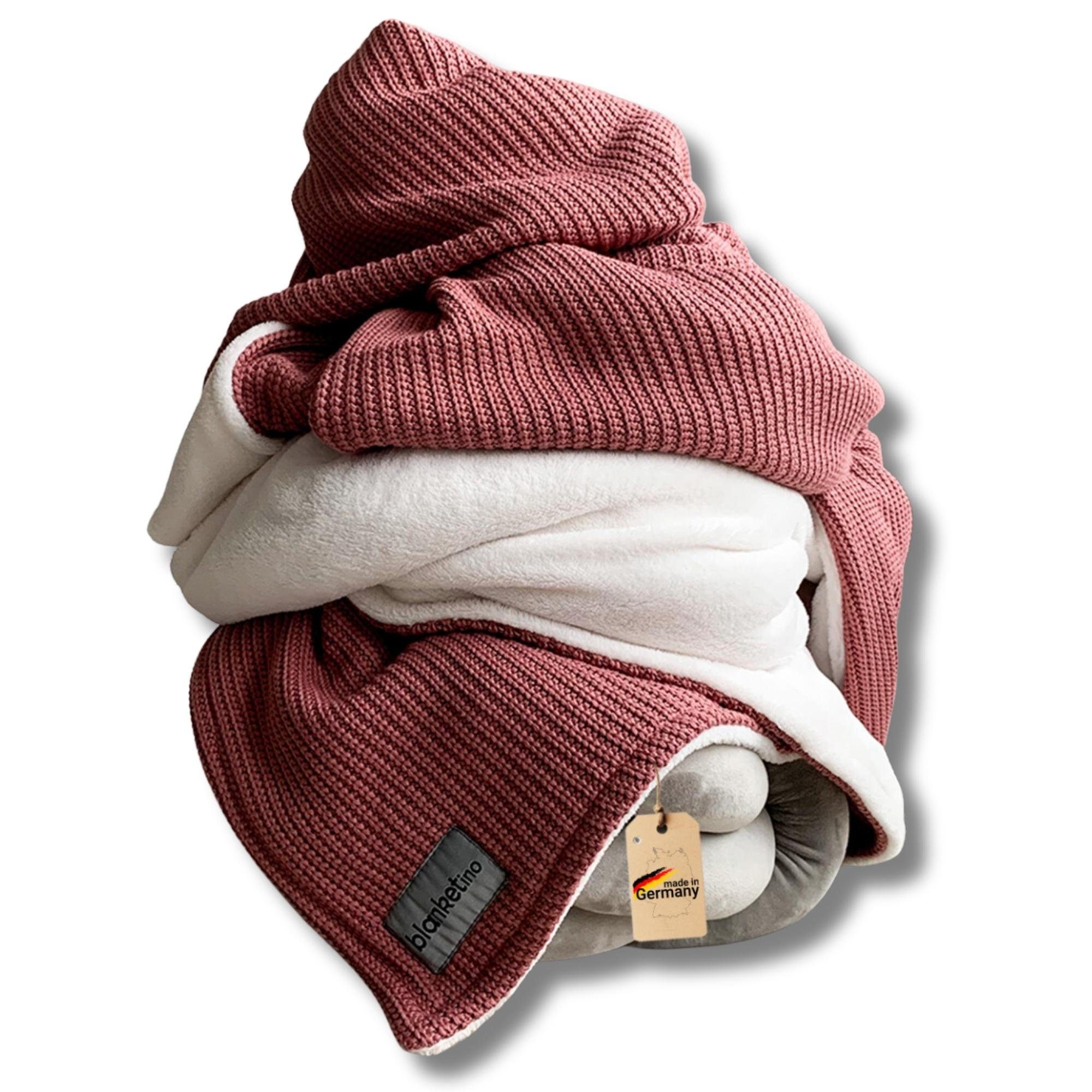 Wohndecke flauschige Kuscheldecke, wärmende Couchdecke im Strick Design ...