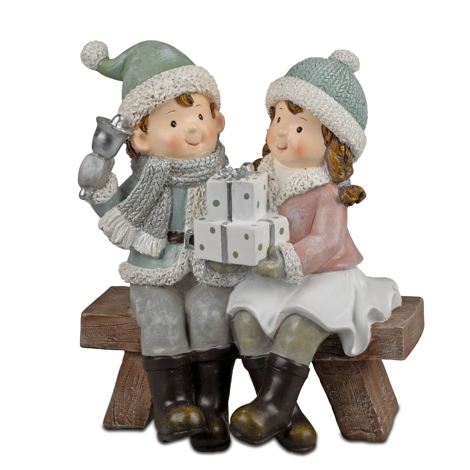 formano Dekofigur Winterkinder, Maße: Höhe 23cm, Breite 20cm, Tiefe 12cm