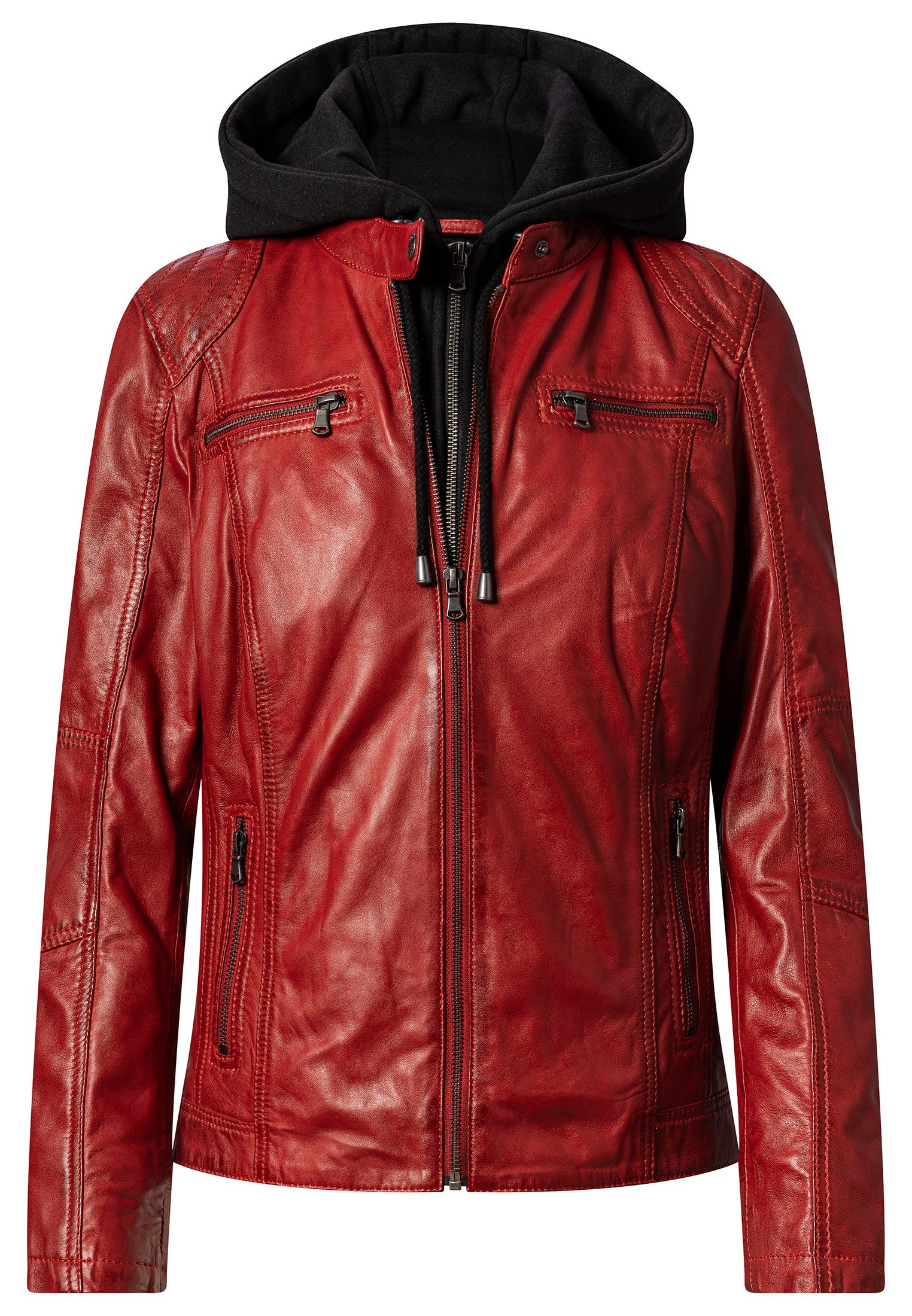 CBL Lederjacke, rot, grün