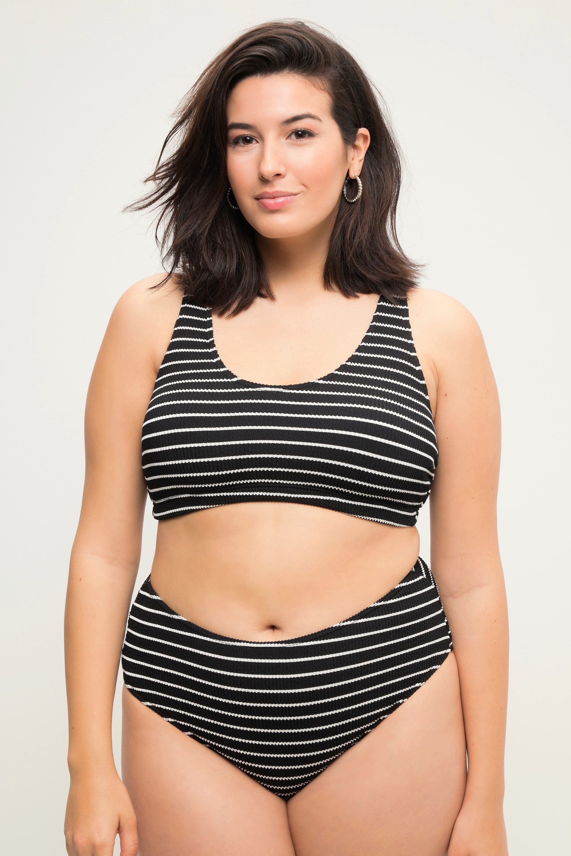 Studio Untold Soft-BH Bikini-Top Softcups Ringel Stretch-Struktur