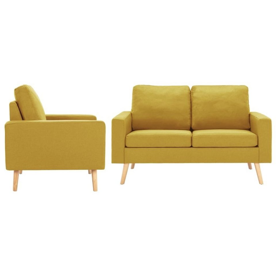 Möbelando Sofa 3003194 Set Set 2 Sitzer Und Sessel Aus Stoff In Gelb