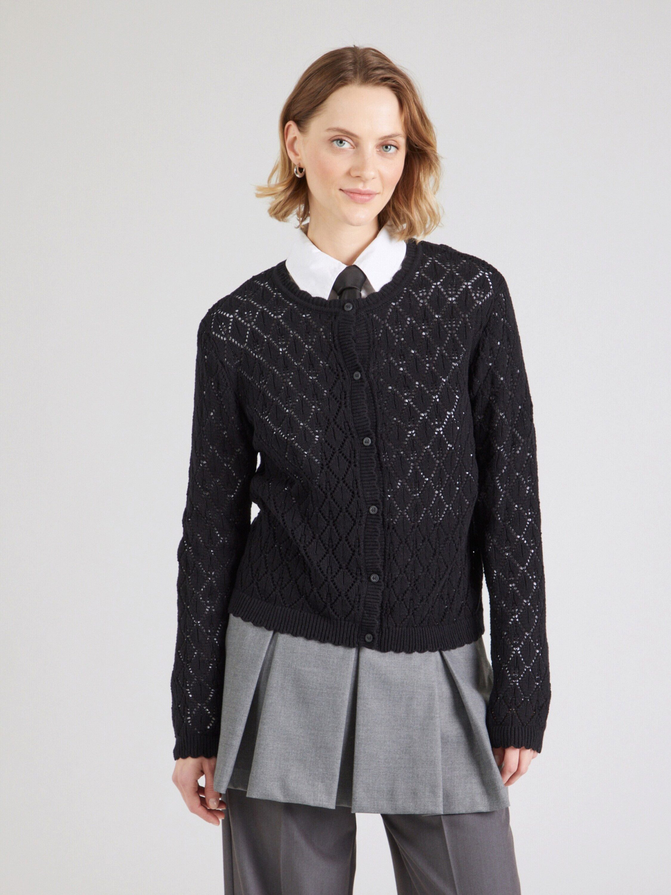 SELECTED FEMME Strickjacke SLFSOFIA (1-tlg) Lochmuster, Fully fashioned