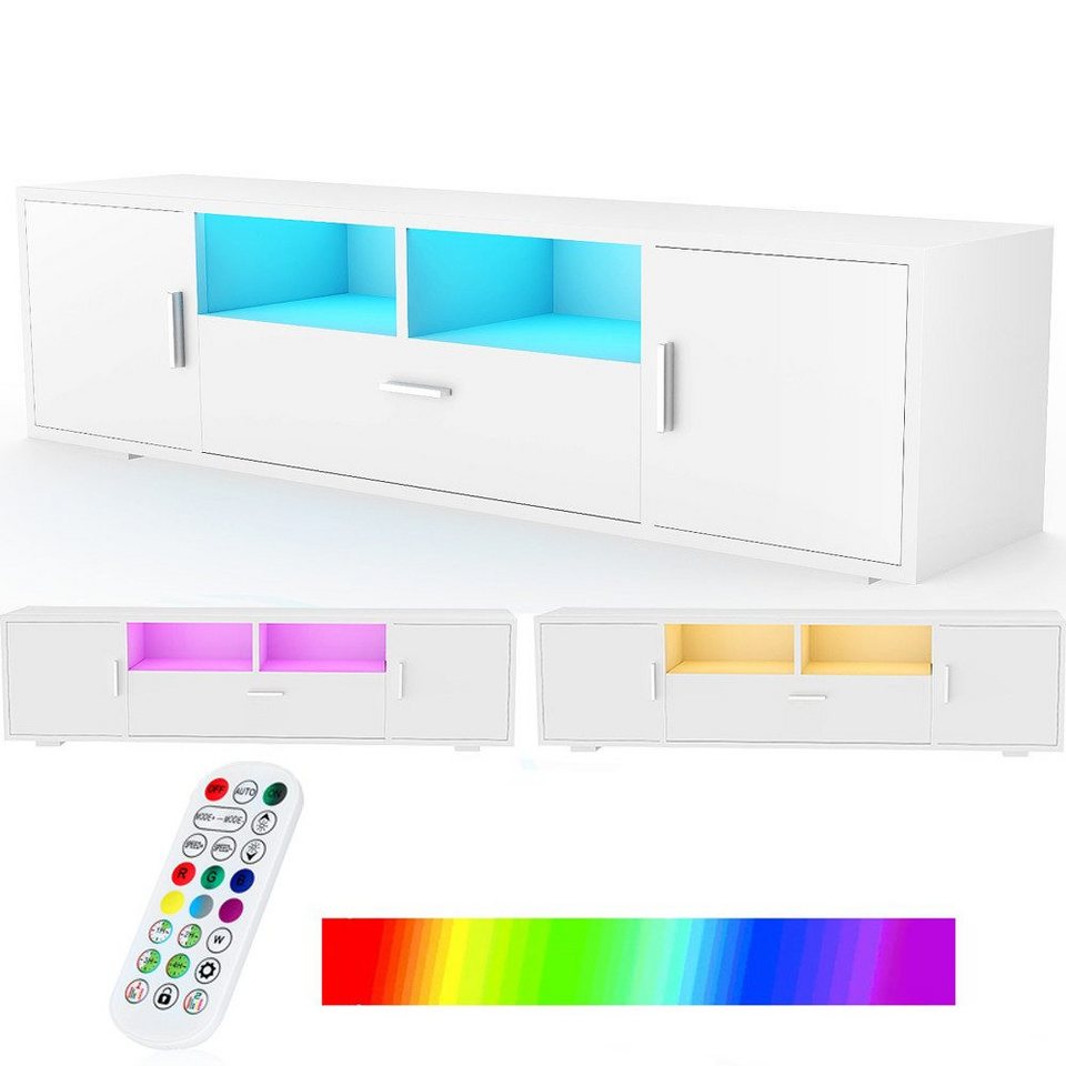Lovonlive Tv Schrank Fernsehkommode Tv Board Hochglanz Mit 16 Farben