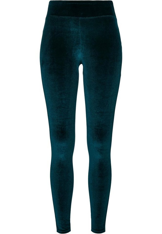 Urban Classics Leggings Damen Ladies High Waist Velvet Leggings 1 Tlg