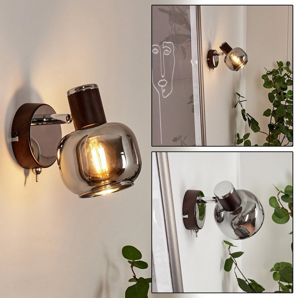 Hofstein Wandleuchte Cavour Wandlampe Aus Metallglas In Rostchrom