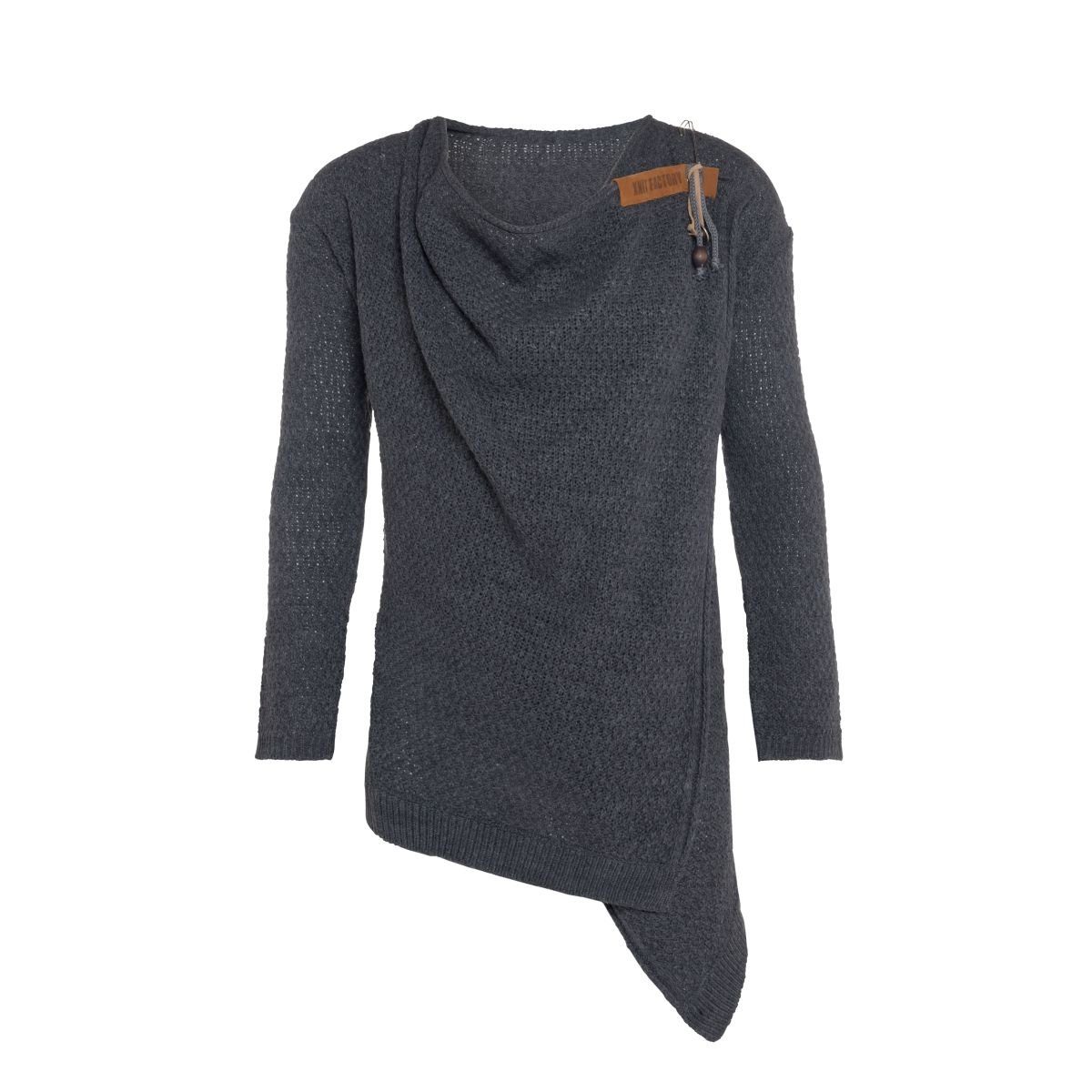 Knit Factory Strickjacke Emy Strickjacken 3638 Glatt Anthrazit 1