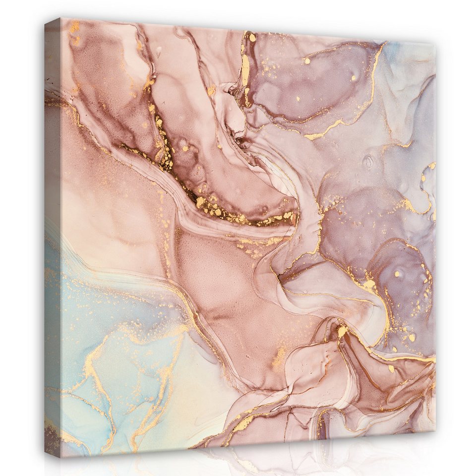 Wallarena Leinwandbild Marmor Rosa Gold Abstrakt Modern Wandbilder Wand