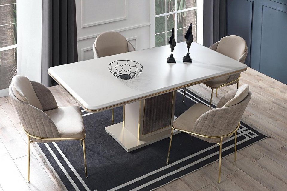 Jvmoebel Esszimmer Set Luxus Esszimmer Set Esstisch 6x Stühle Modern