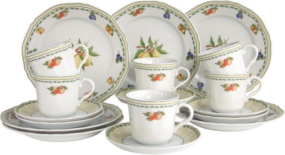 Creatable Kaffeeservice Cornwall Früchte 18 Tlg Porzellan