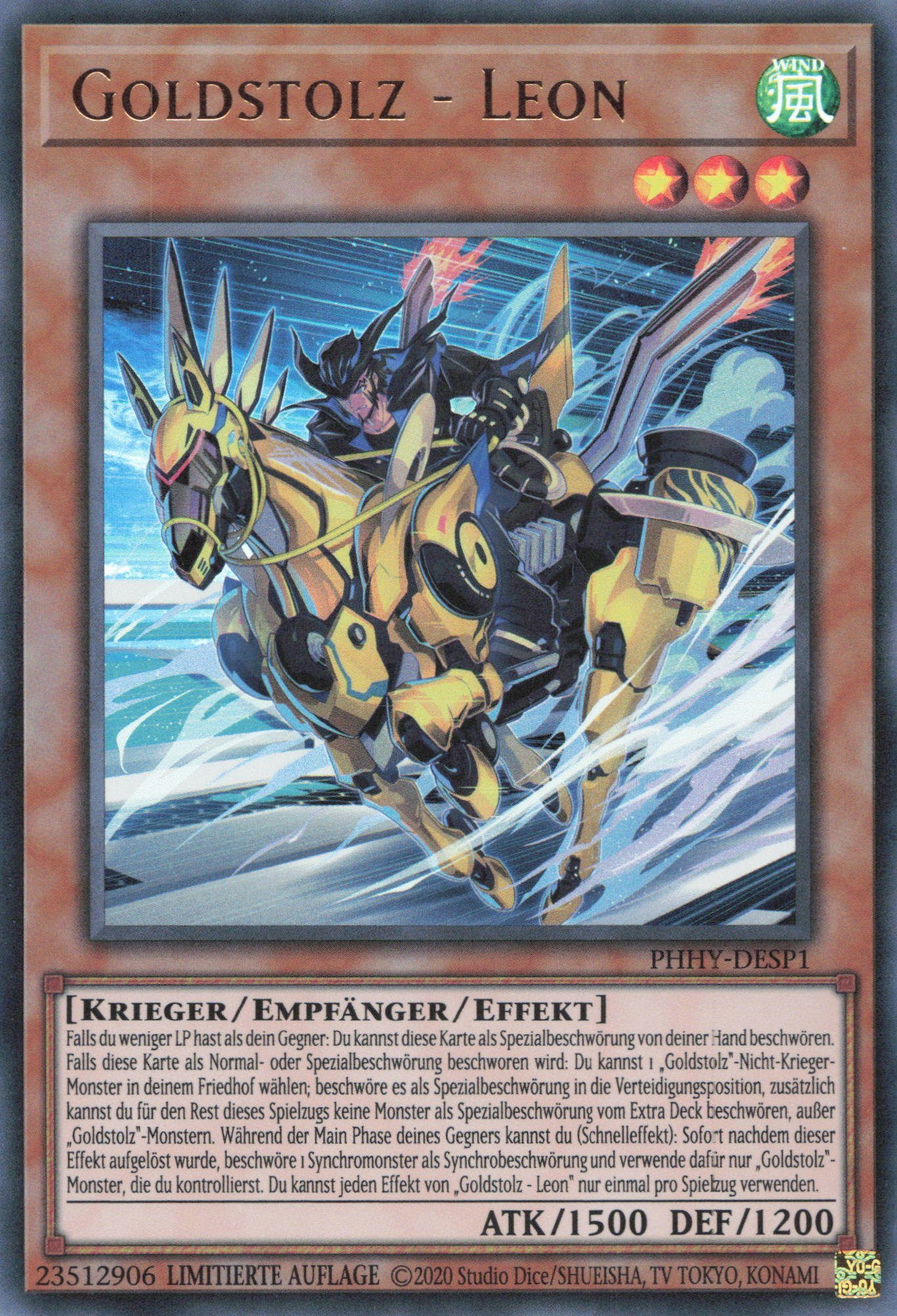 ReCollectibles Sammelkarte YuGiOh Goldstolz - Leon (V.2), Yu-Gi-Oh! PHHY-DESP1 Ultra Rare