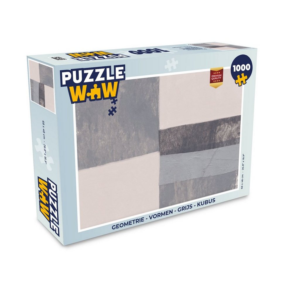 Muchowow Puzzle Geometrie Formen Grau Würfel 1000 Puzzleteile