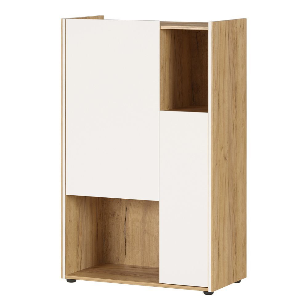 Lomadox Aktenschrank Indio 01 In Navarra Eiche Nb Mit Front In Weiß B