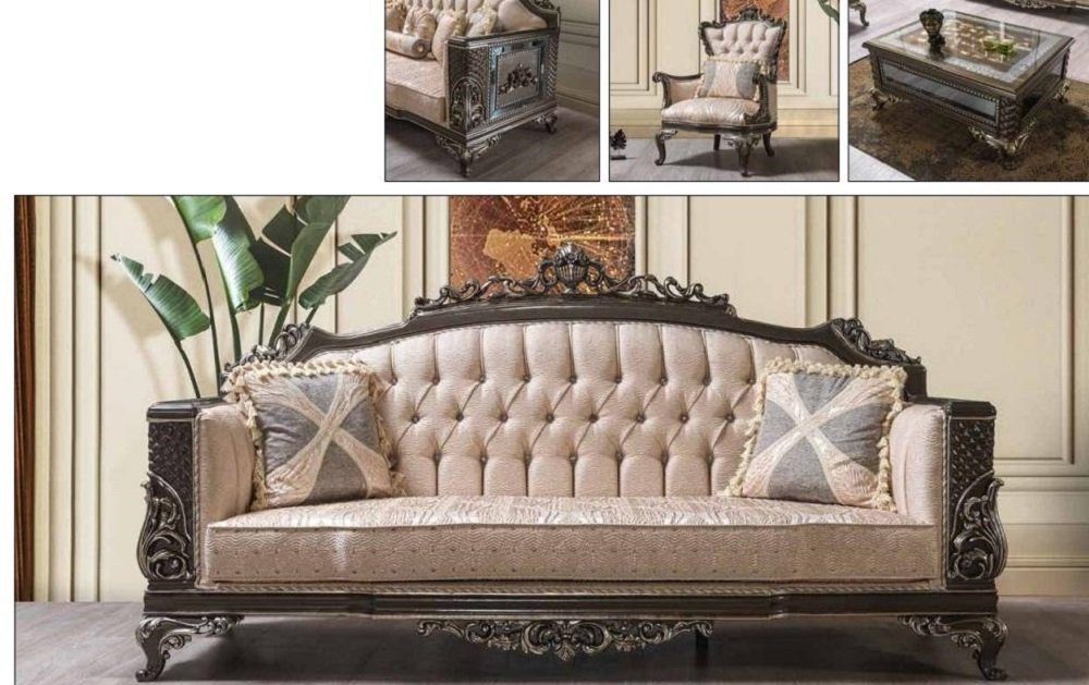 JVmoebel Wohnzimmer-Set Sofagarnitur 3+1+1 Sitzer Couchtisch Sofas ...