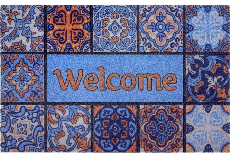 Fußmatte Welcome Fliesen Home Affaire Rechteckig Höhe 6 Mm Design