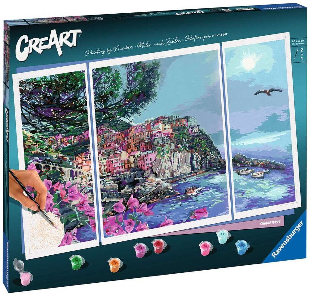 Ravensburger Malen nach Zahlen CreArt, Cinque Terre, Made in Europe; FSC® - schützt Wald ...