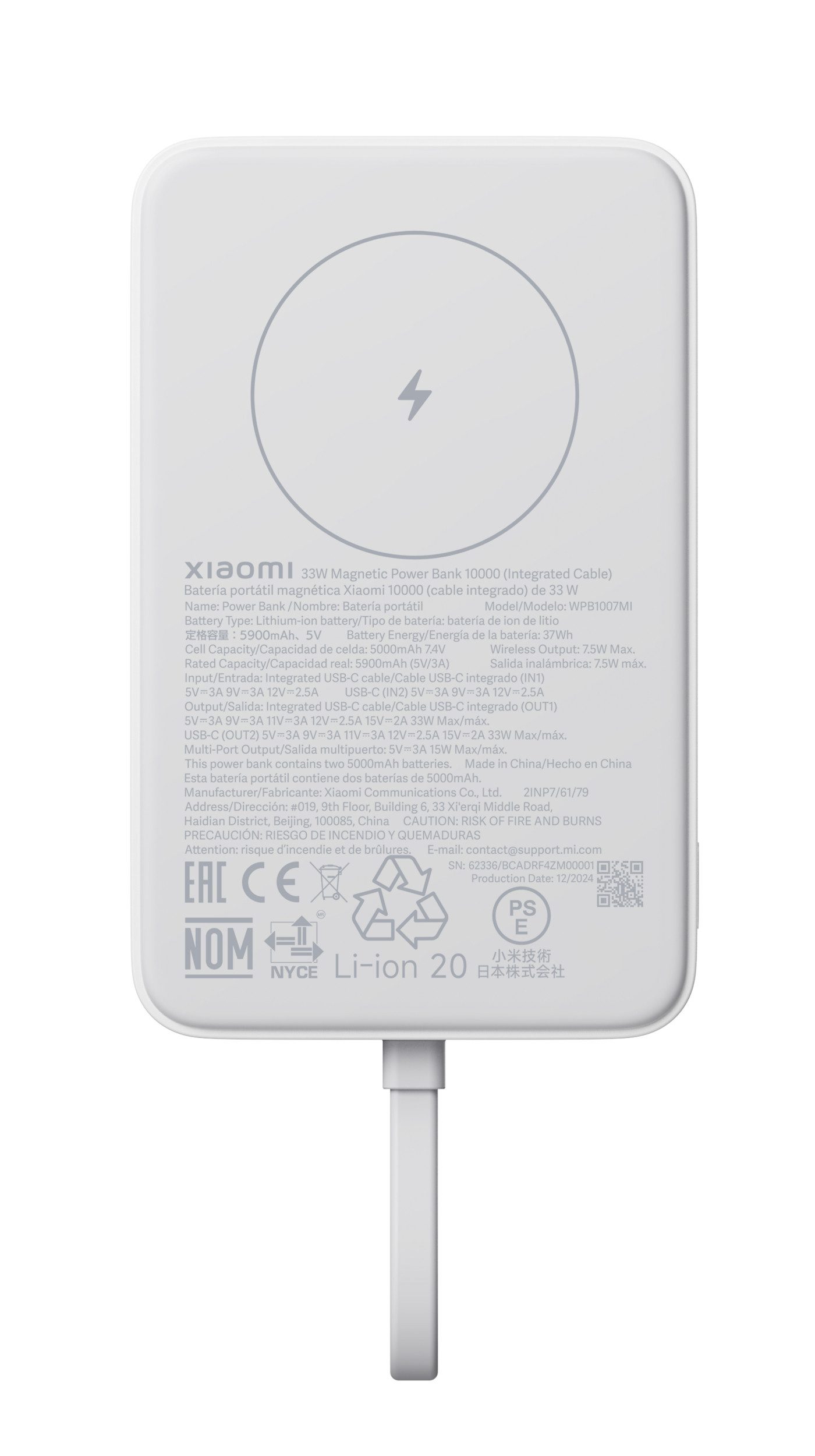 Xiaomi Xiaomi 33W Magnetic Power Bank 10000mAh Integrated Cable Weiß ...