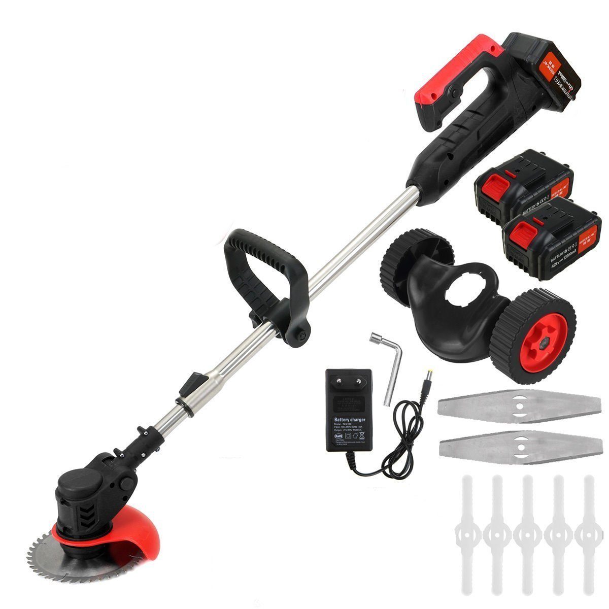 Insma Akku Rasentrimmer 1880w Elektro Trimmer 21000 Umin Mit 2x Akku