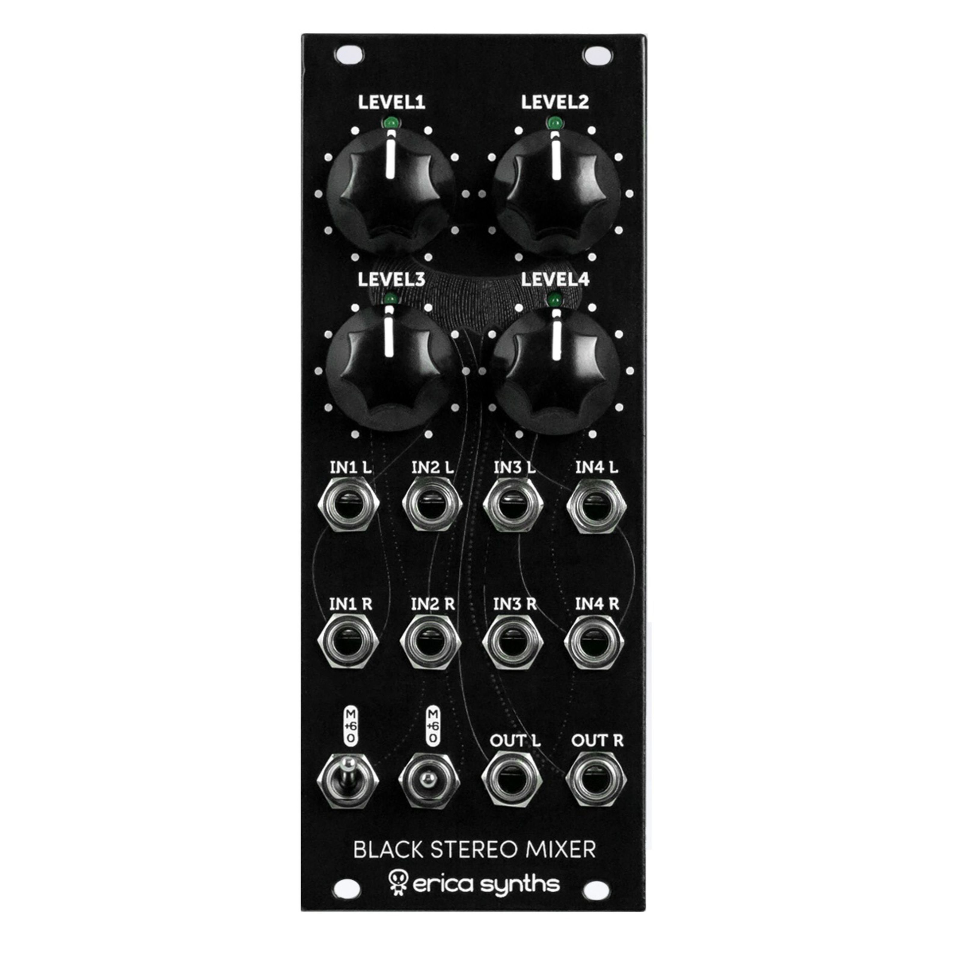 Erica Synths Synthesizer Black Stereo Mixer V3 Modular Synthesizer Mixer Module Black