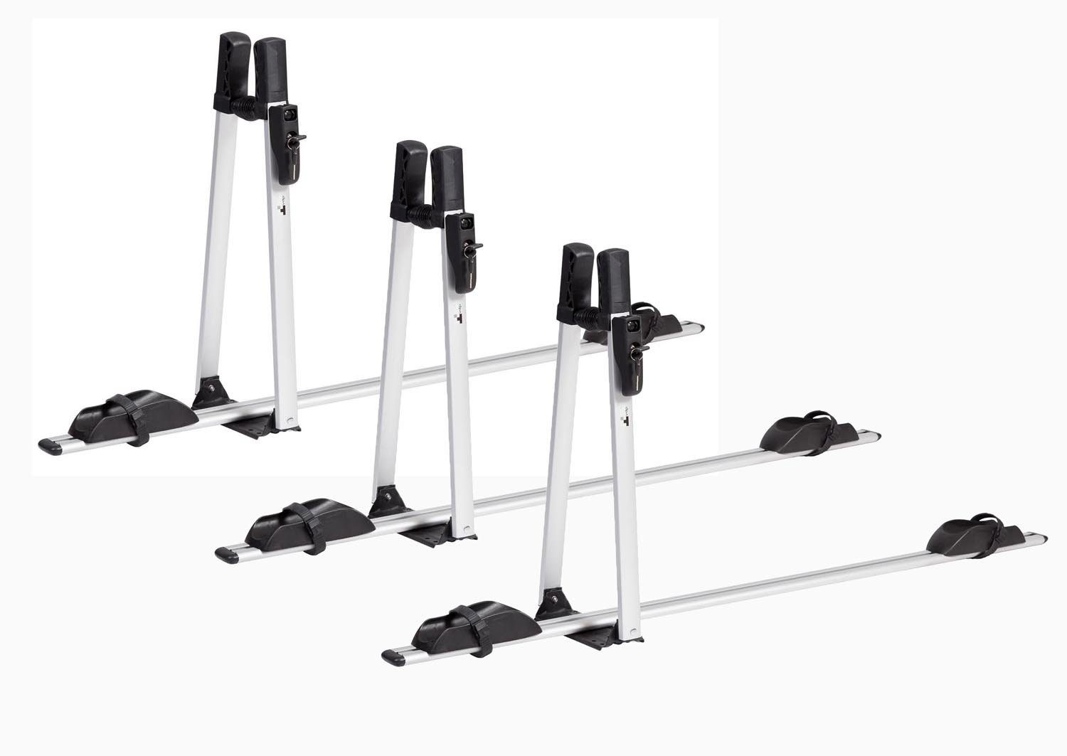 VDP Dachträger, 3x VDP Fahrradträger ALU Premium + Dachträger VDP Delta kompatibel mit Nissan ...