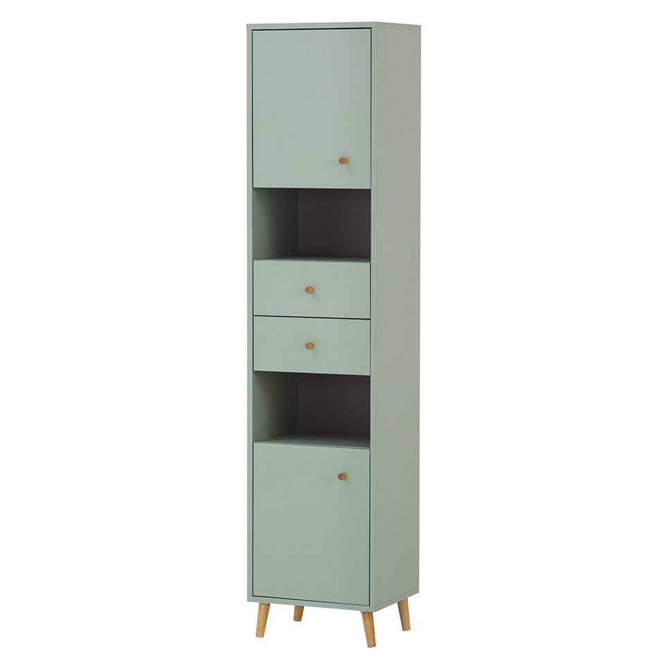 Lomadox Highboard Belfort 80 Badschrank Badezimmer Schrank Mint
