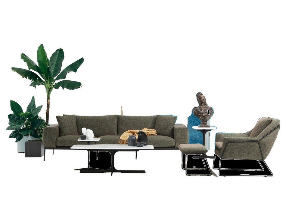 Jvmoebel Wohnzimmer Set Moderne Grüne Sofagarnitur Zweisitzer Sessel