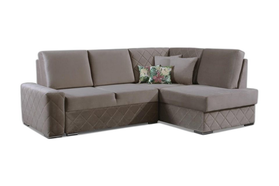 Xlmoebel Ecksofa Samt Schlafcouch Mit Bettfunktion Sitz Leder Lounge