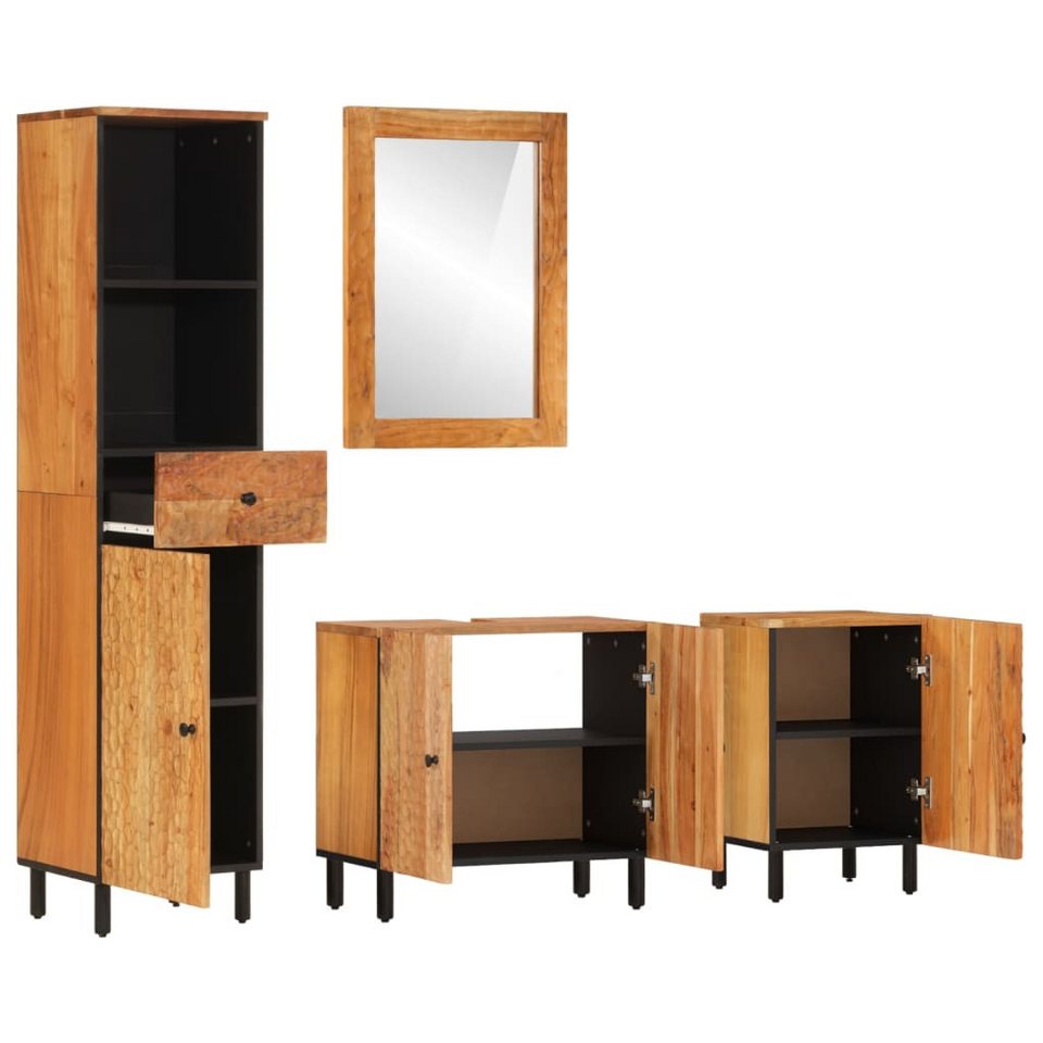 Vidaxl Badmöbel Set 4 Tlg Badezimmermöbel Set Massivholz Akazie