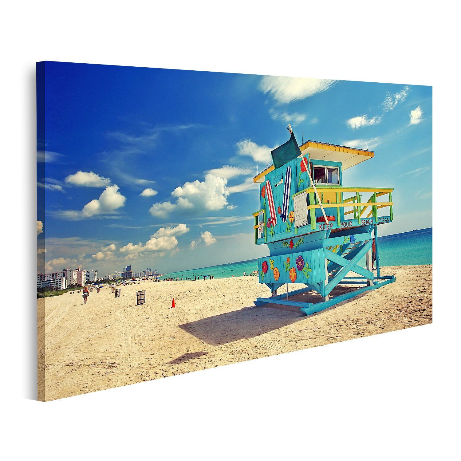 islandburner Leinwandbild Bild auf Leinwand South Beach Miami Florida Wandbild Poster Kunstdruck