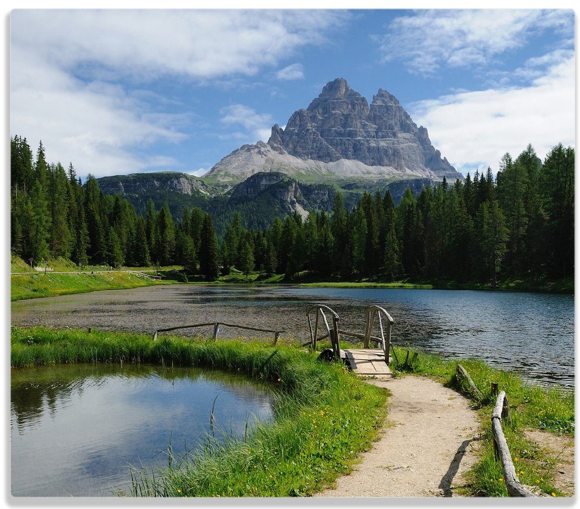 Wallario Herd Abdeckplatte See In Berglandschaft Esg Sicherheitsglas