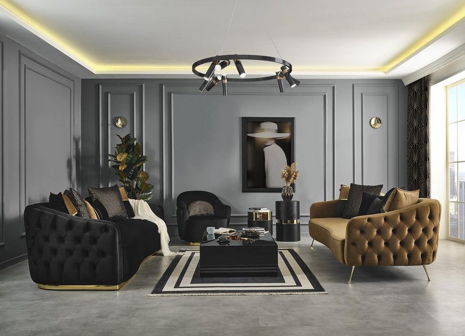 Jvmoebel Sofa Sofagarnitur 431 Sitzer Couchtisch Garnitur Textil