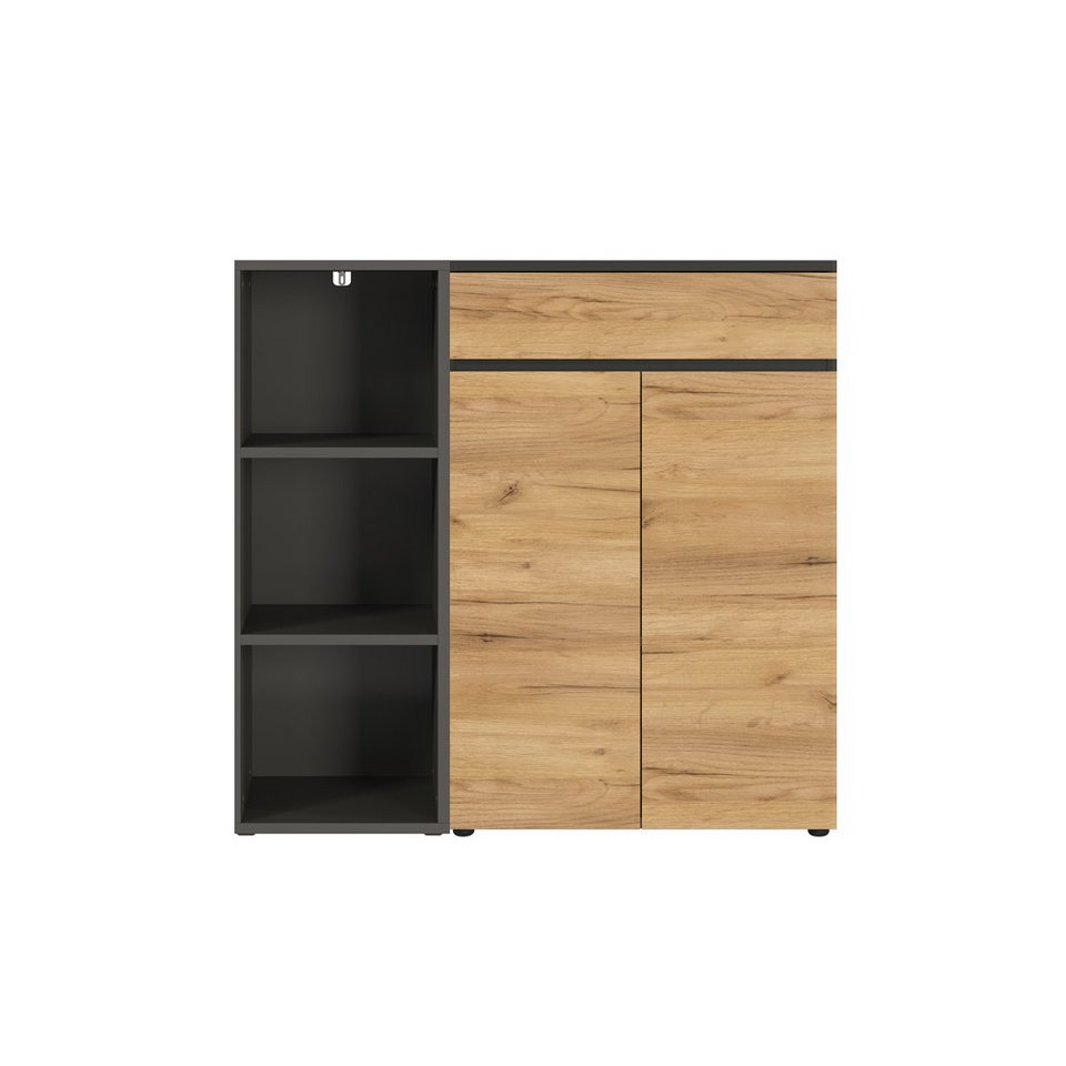 Lomadox Aktenschrank Lugano 01 Set Und Regal In Graphit Mit Navarra