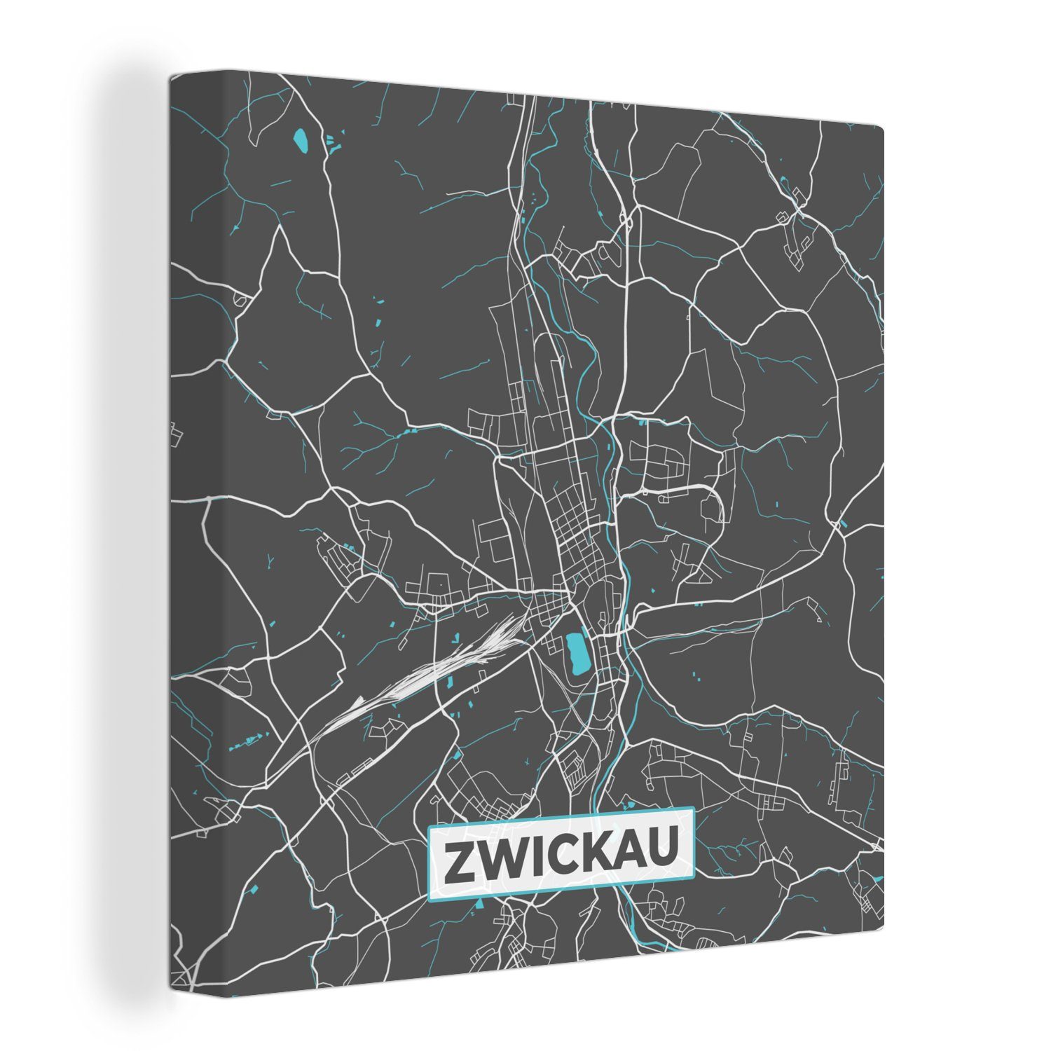 Onemillioncanvasses® Leinwandbild Deutschland Blau Zwickau