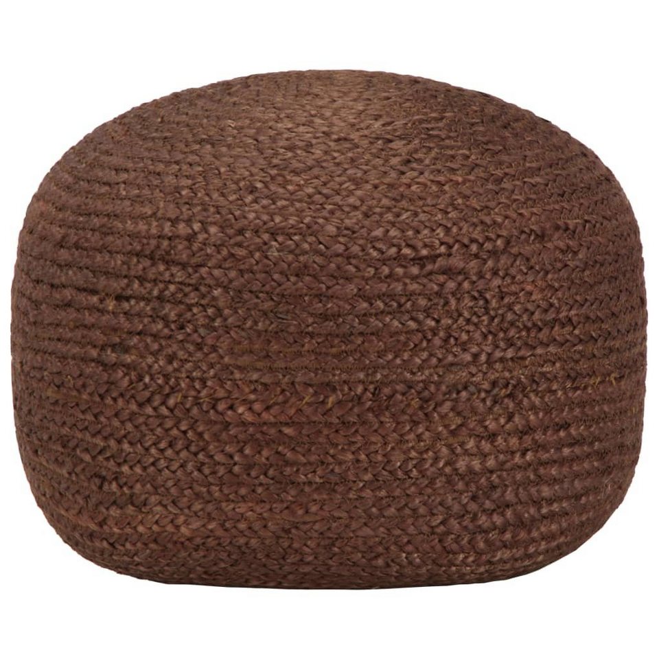 Vidaxl Polsterhocker Handgefertigter Sitzpuff Braun 40 X 45 Cm Jute 1 St