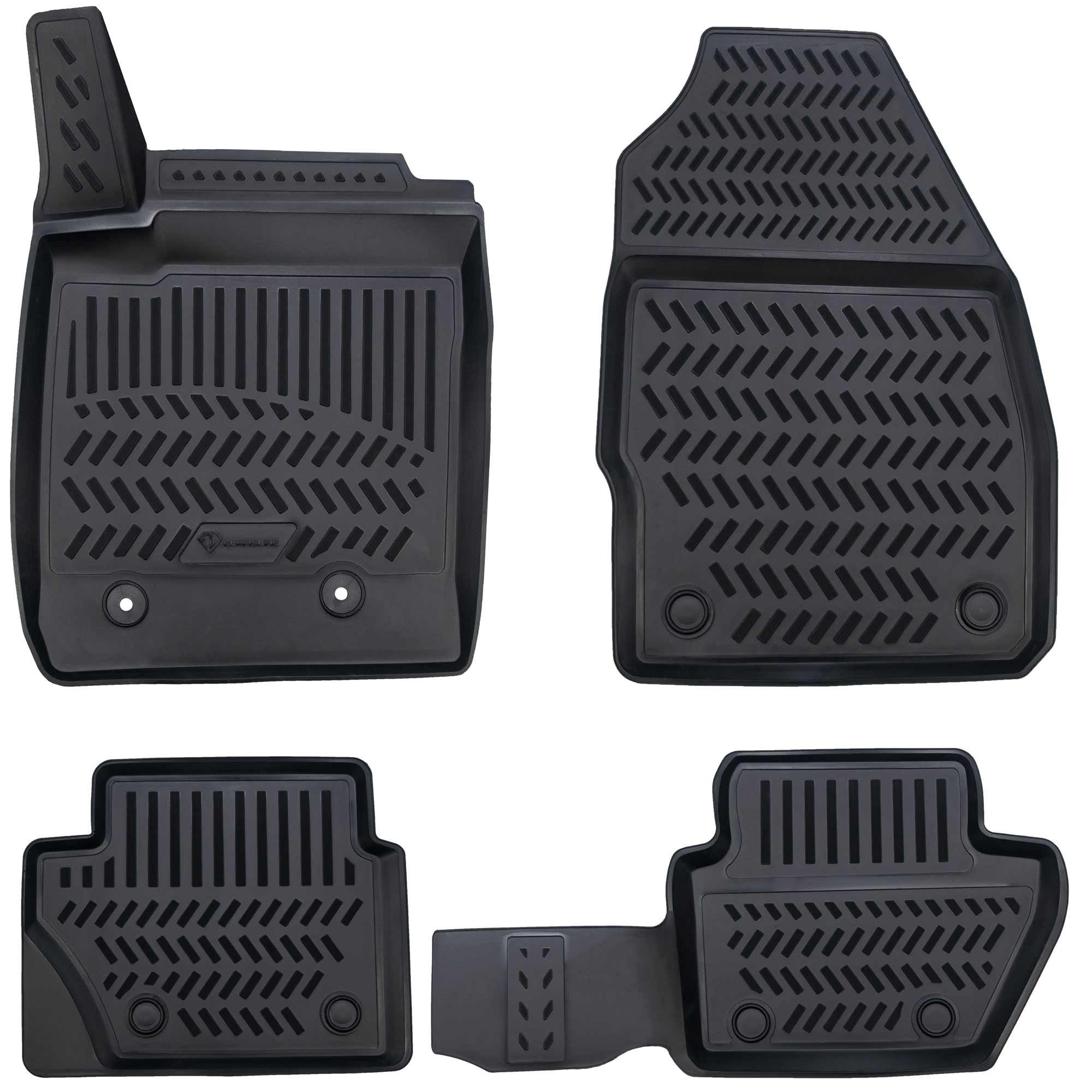 ELMASLINE Auto-Fußmatten Gummi (4 St), für FORD ECOSPORT (2012-2024) - 3D Gummimatten mit extra ...