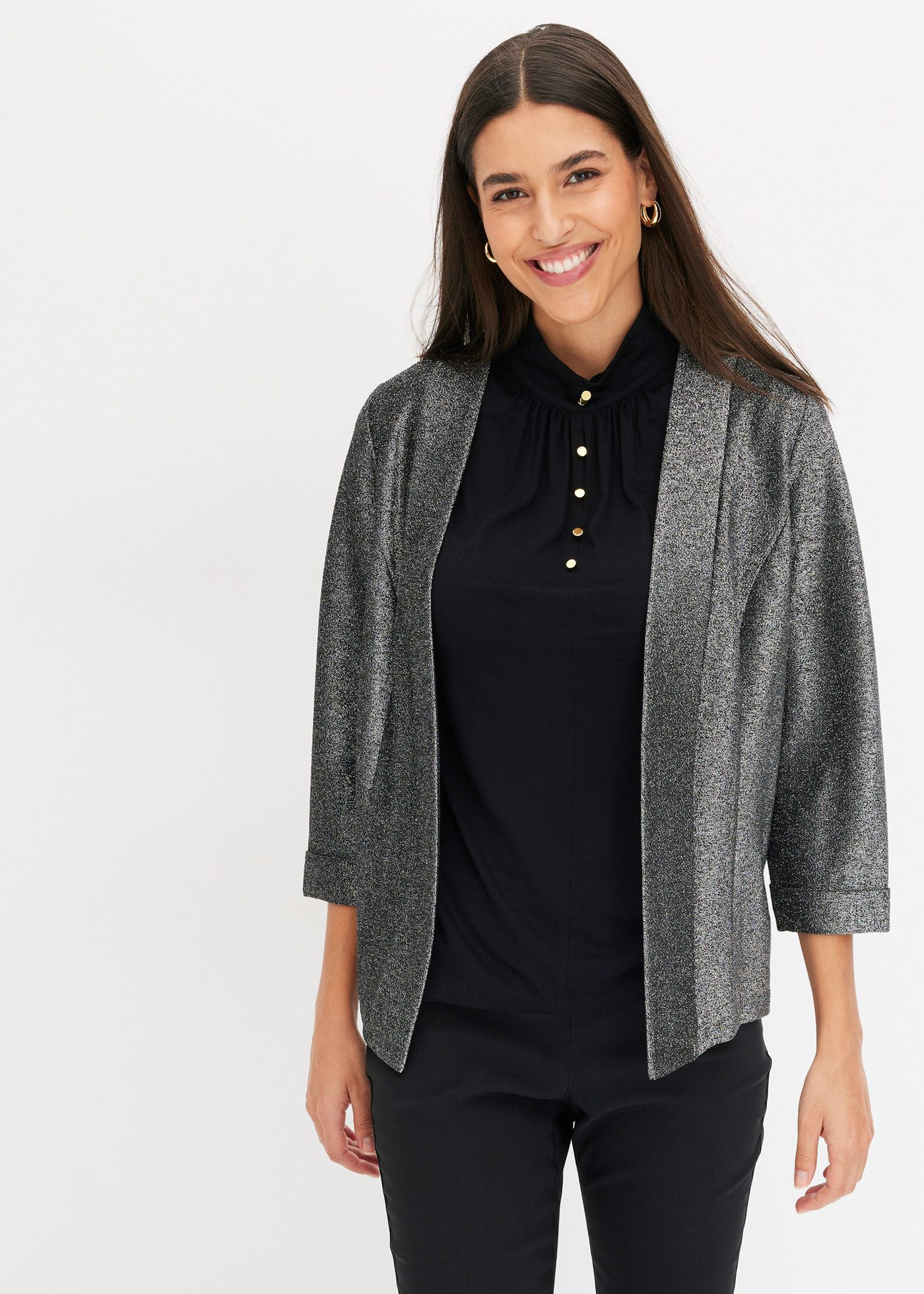 bonprix Jerseyblazer moderner Look, Slim fit Passform, mit ...